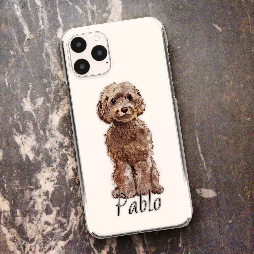 Personalised Cockapoo Dog Phone Case, Custom With Initials or Name on a ...