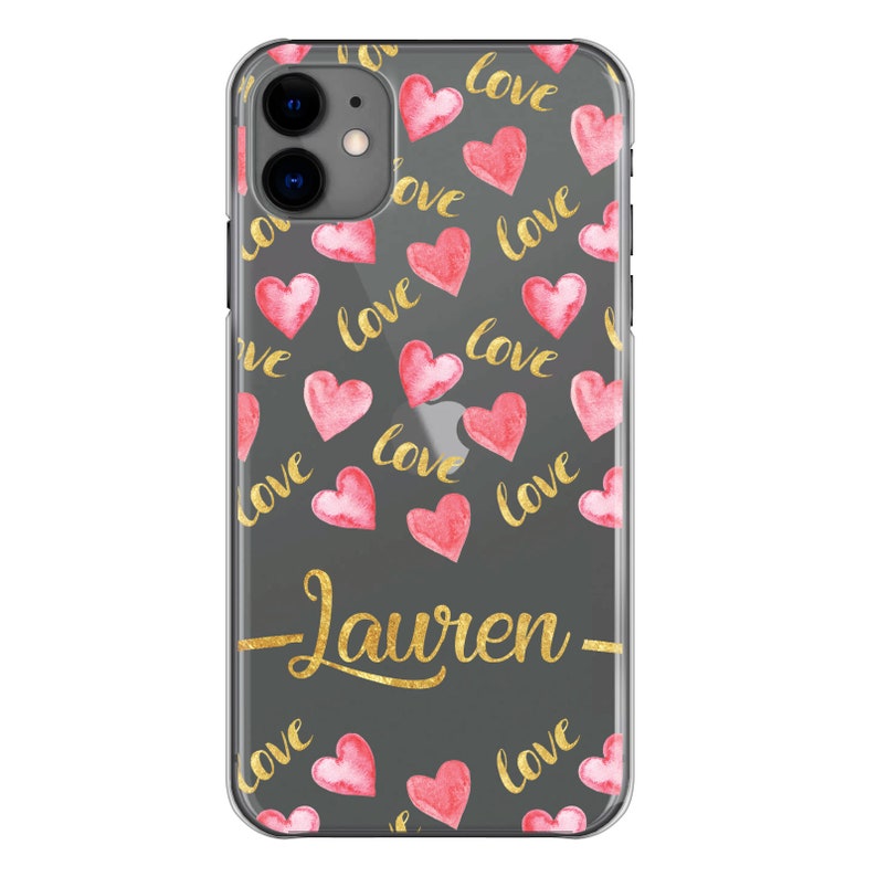 Personalized Hearts Samsung Galaxy Phone Case, Custom Text - Etsy UK