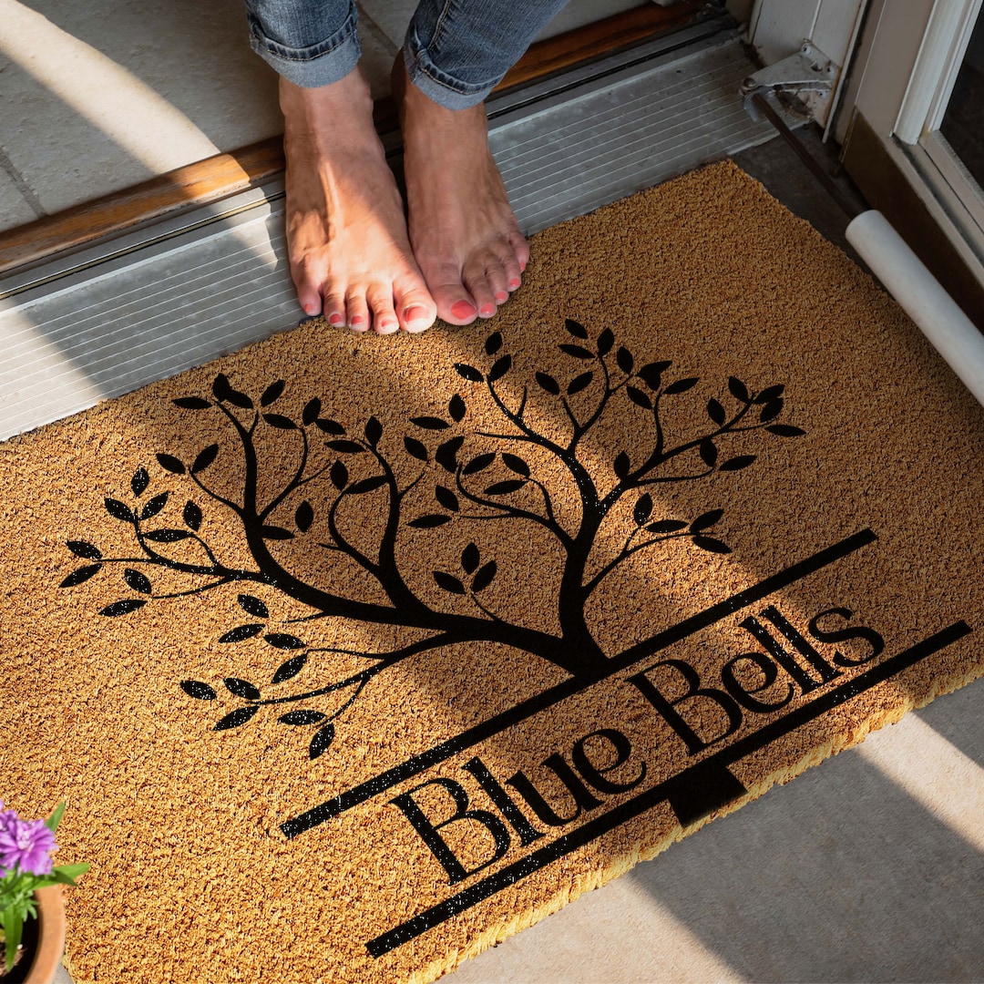 Custom Doormat With Name | Tree of Life Mat | Personalised Welcome Rug ...