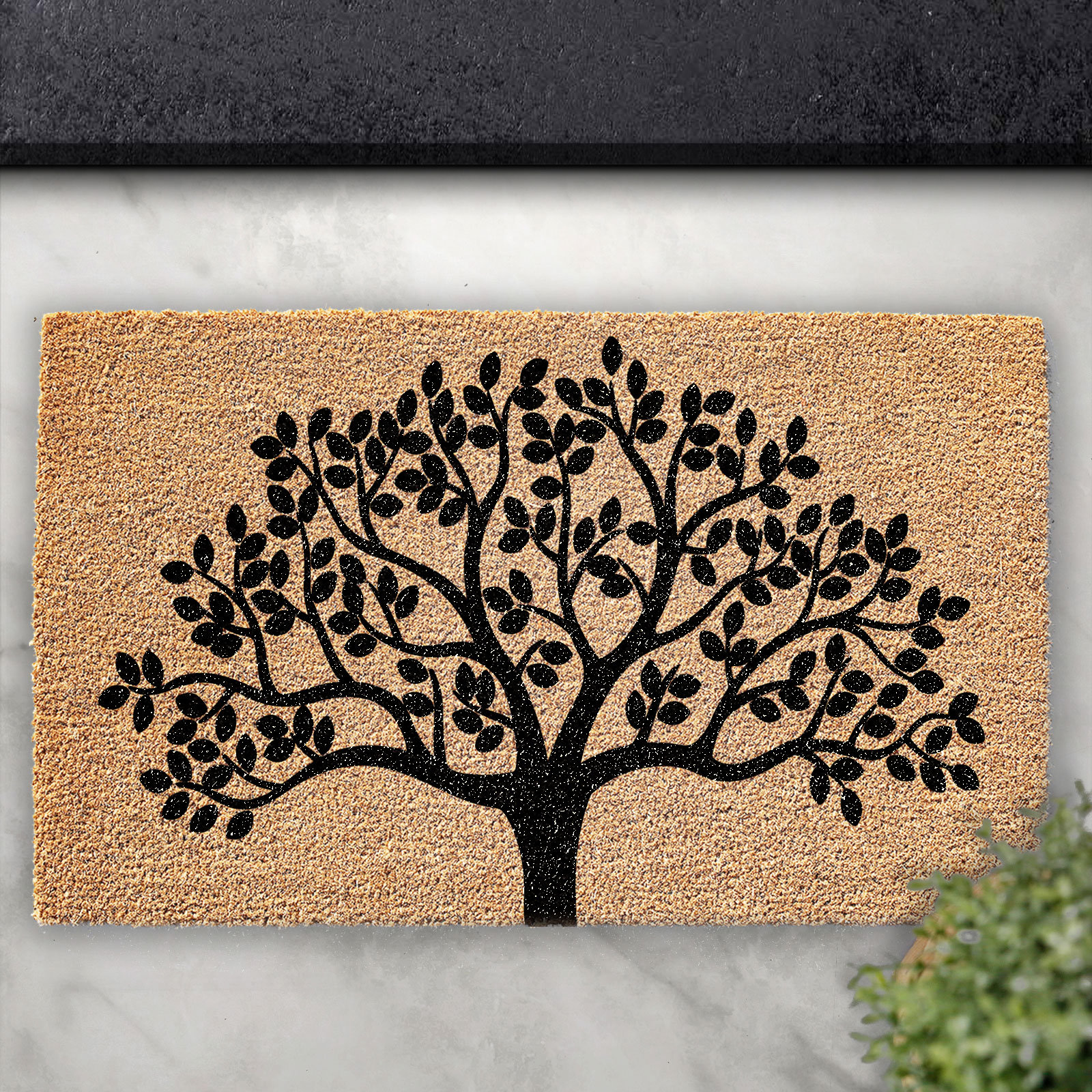 Coir Doormat With Tree of Life Design | Door Mat | Welcome Rug | Front ...