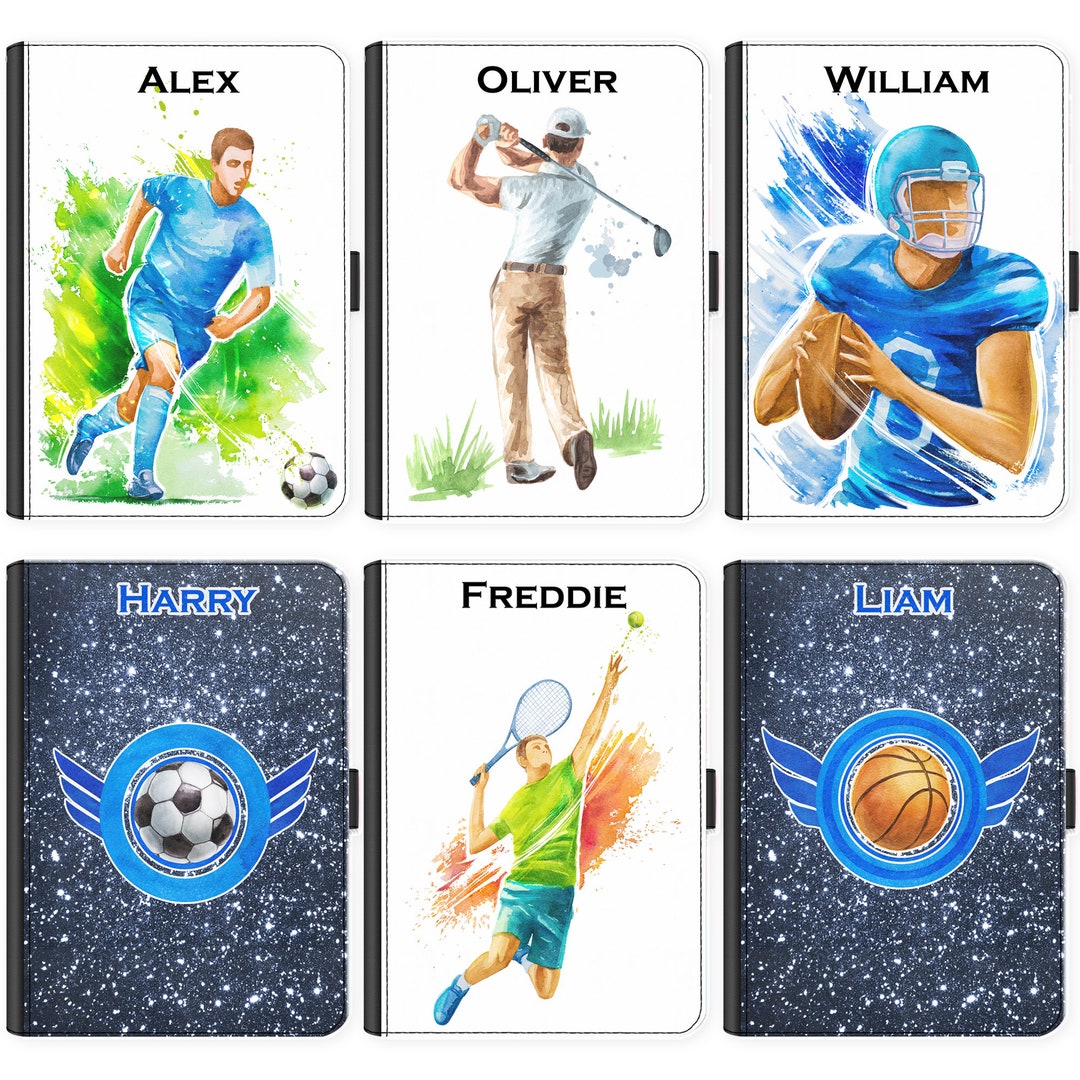 Personalised Football iPad Case for Apple Ipad, PU Leather Flip Cover ...