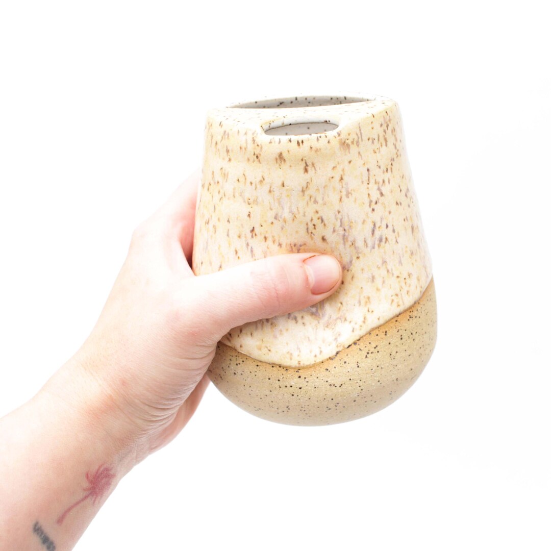 Peaches & Cream Ceramic Cozy Bookish Sip Top Cup | Texas Wheel Thrown ...
