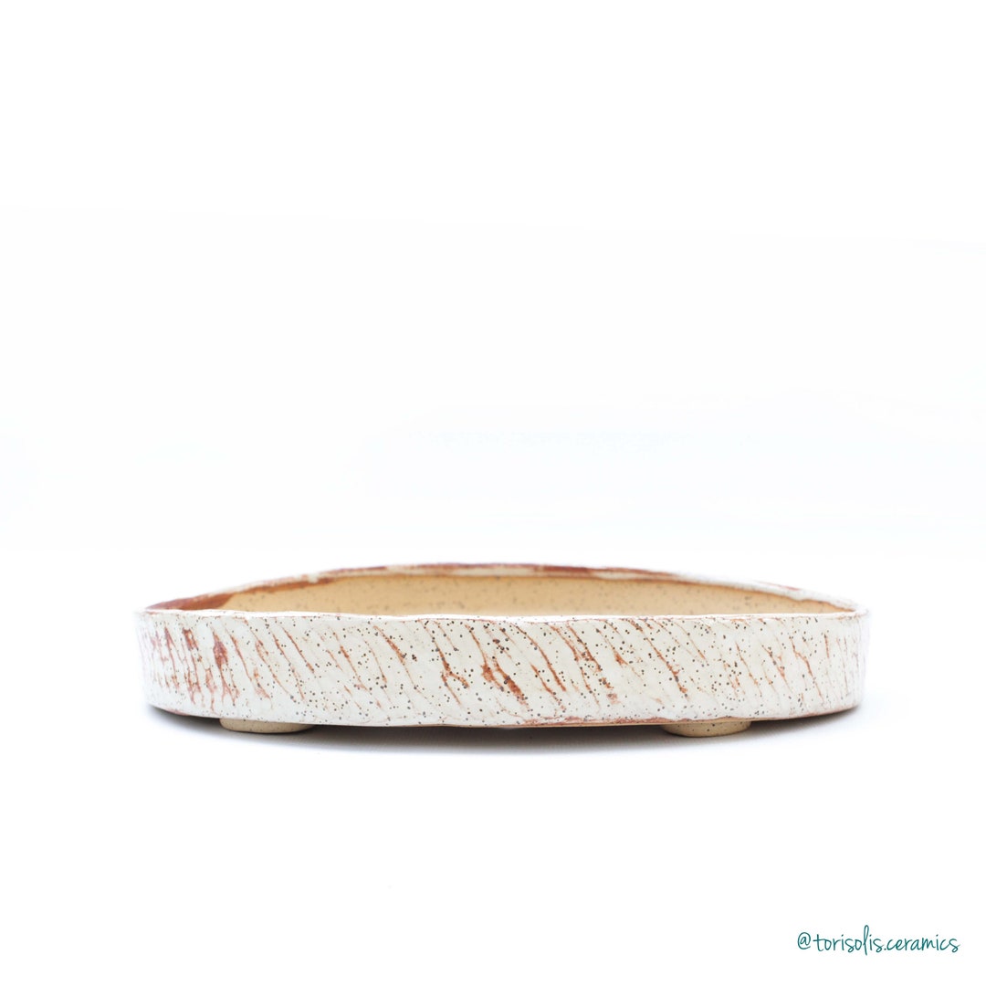 Oval Ceramic Bonsai Pot Handmade Freeze Safe Texas Clay Pot With ...