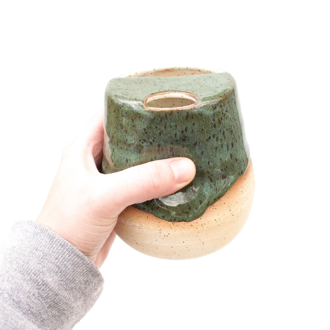 Forest Green Ceramic Cozy Sip Top Tumbler Cup Texas Wheel Thrown ...