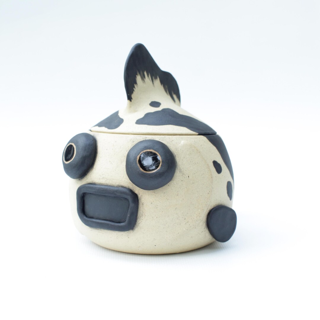 Panda Goldfish Jar | Pottery Stash Jar | Ceramic Treasure Jar With Lid ...