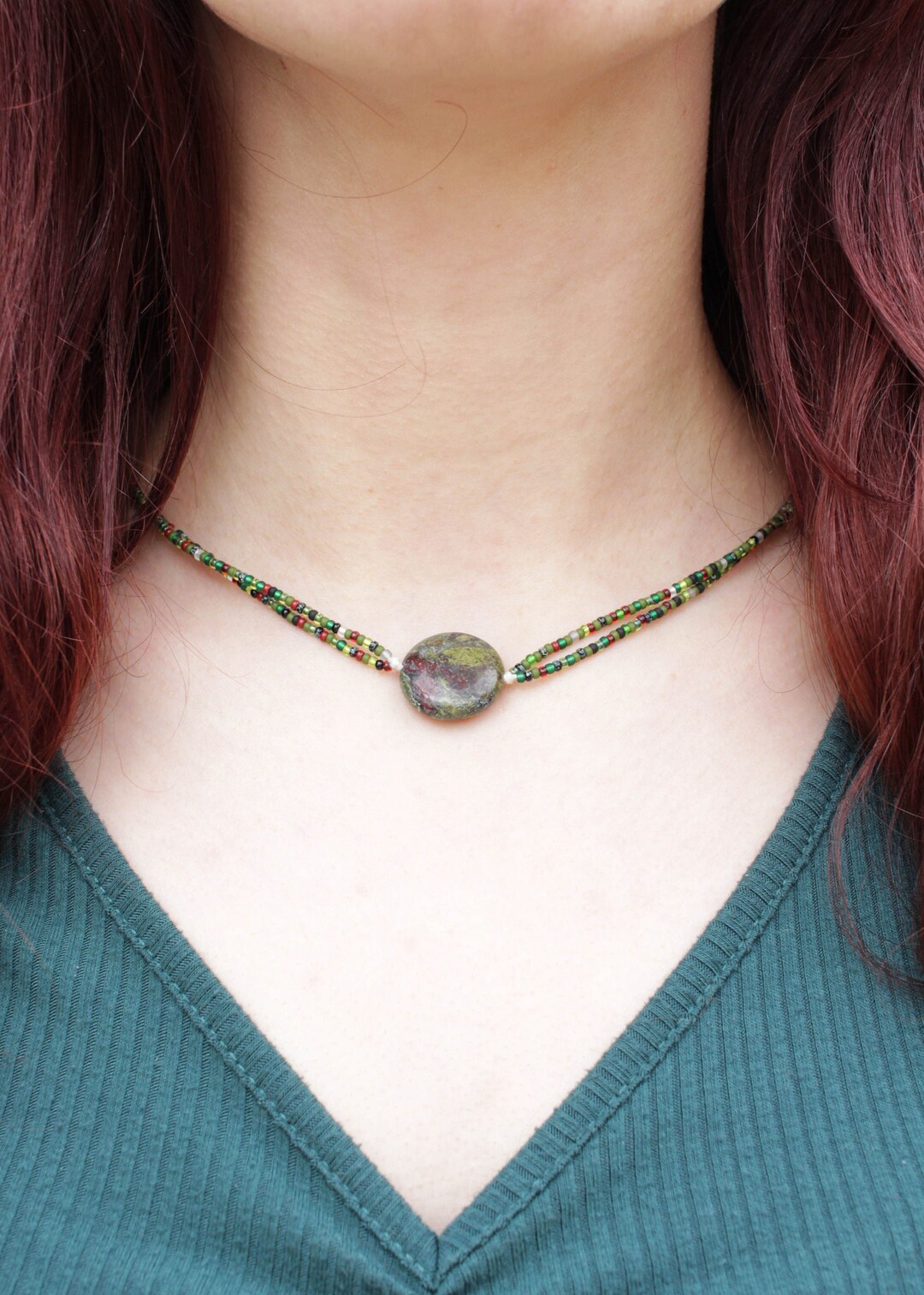 Dragon Bloodstone Necklace Beaded Round Amulet Gift Box - Etsy