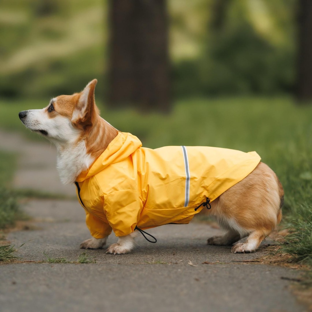 Waterproof Raincoat for Corgi – Custom Fit Dog Jacket for Short-legged ...