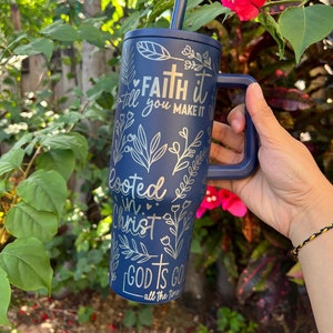 40oz Tumbler Christian, Faith Tumbler, Christian Tumbler With Handle ...