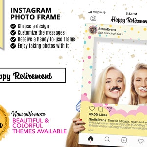 Retirement Party Decorations Retirement Sign Instagram Frame Photo ...