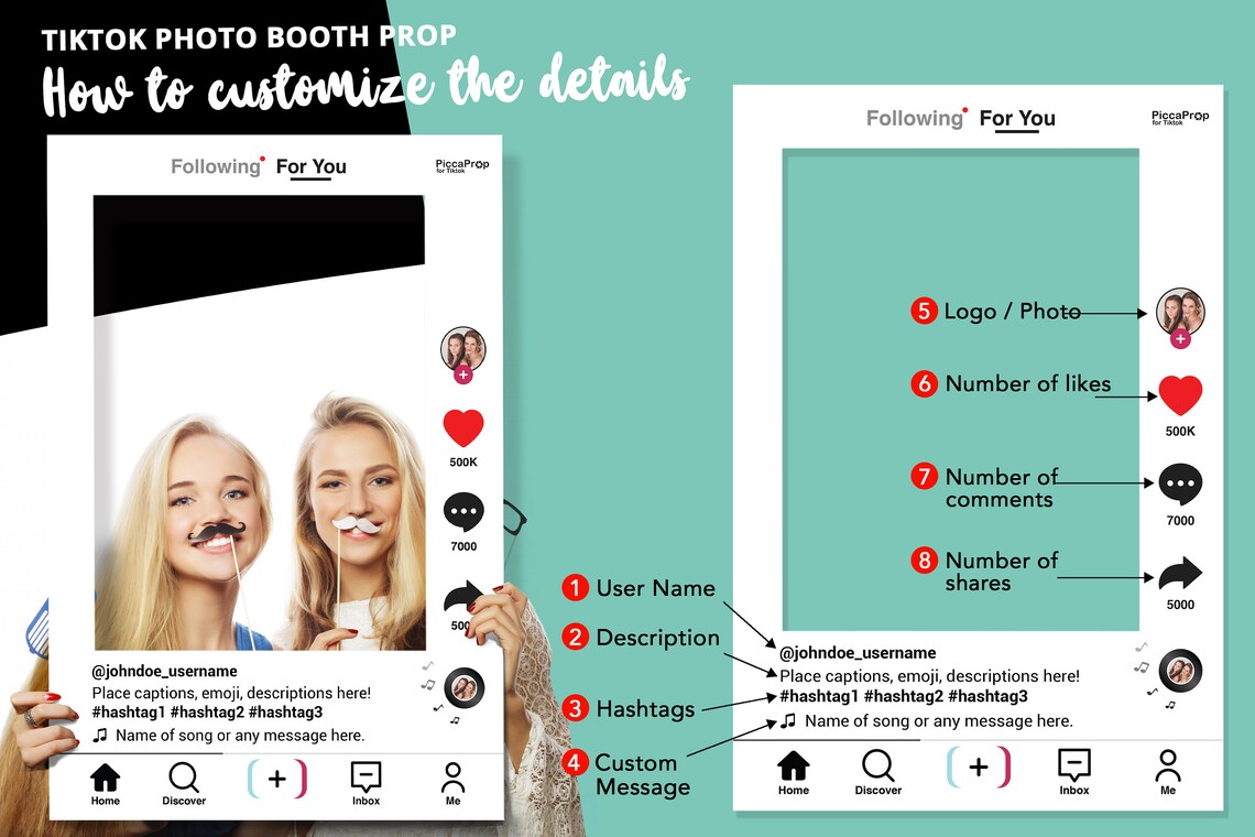 TikTok Frame Photo Booth Prop Tiktok Frame Prop Tik Tok | Etsy
