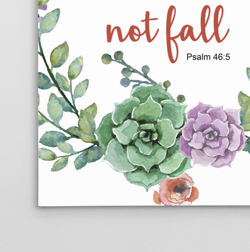 Christian Wall Art Canvas Spiritual Wall Art Psalm 46:5 | Etsy