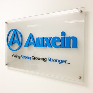 Clear Acrylic Printed Logo Wall Sign With Metal Standoff Floating ...