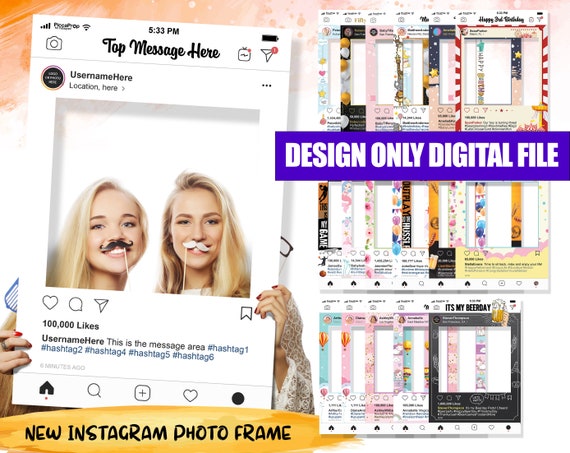 Instagram Frame Digital Design Only - Photo Booth Prop - customized for ...