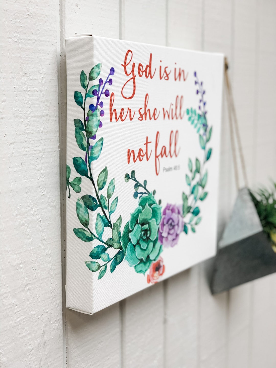 Christian Wall Art Canvas, Spiritual Wall Art, Psalm 46:5, Modern ...