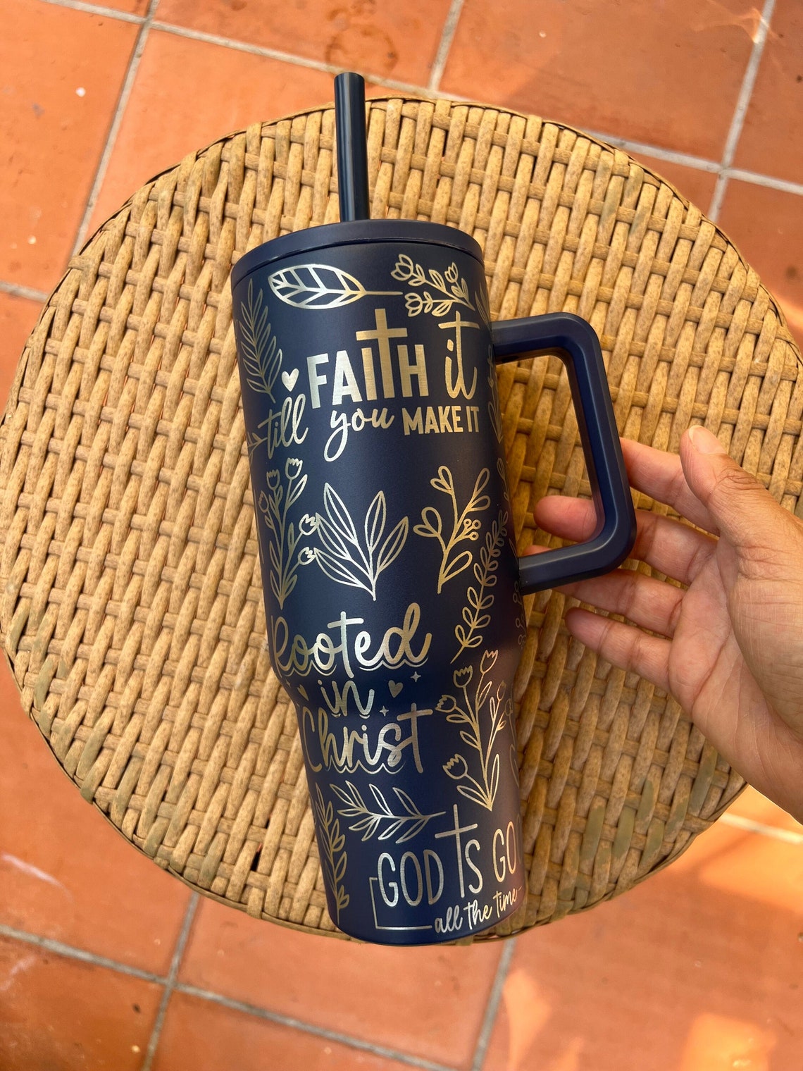 40oz Tumbler Christian, Faith Tumbler, Christian Tumbler With Handle ...