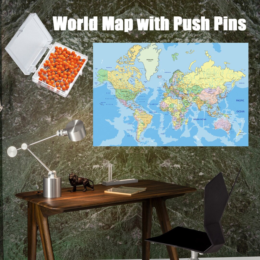 Push Pin Travel Map, World Travel Map, Map Art, World Map Canvas ...