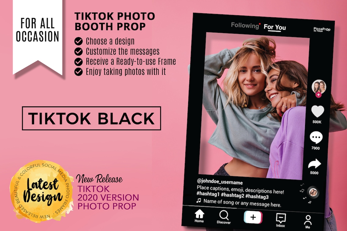 TikTok Frame Photo Booth Prop Tiktok Frame Prop Tik Tok | Etsy