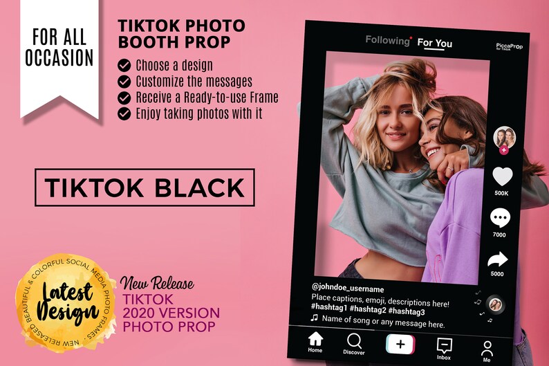 TikTok Frame Photo Booth Prop Tiktok Frame Prop Tik Tok | Etsy