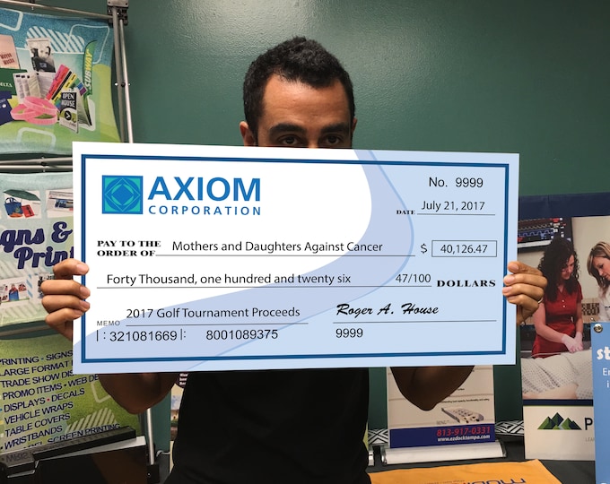 Giant Check Fake Oversize Check Novelty Check printed Oversized Check ...