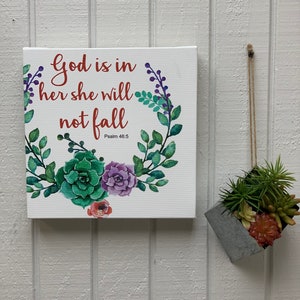 Christian Wall Art Canvas, Spiritual Wall Art, Psalm 46:5, Modern ...