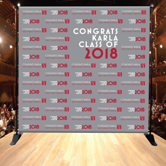 Graduation step and repeat backdrop banner 8x8' with hardware - Photo ...
