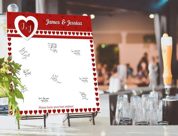 Wedding Sign in Board - Custom Signature Board, Guest book sign or ...