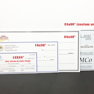 Giant Check Oversize Check Novelty Check printed Oversized Check ...