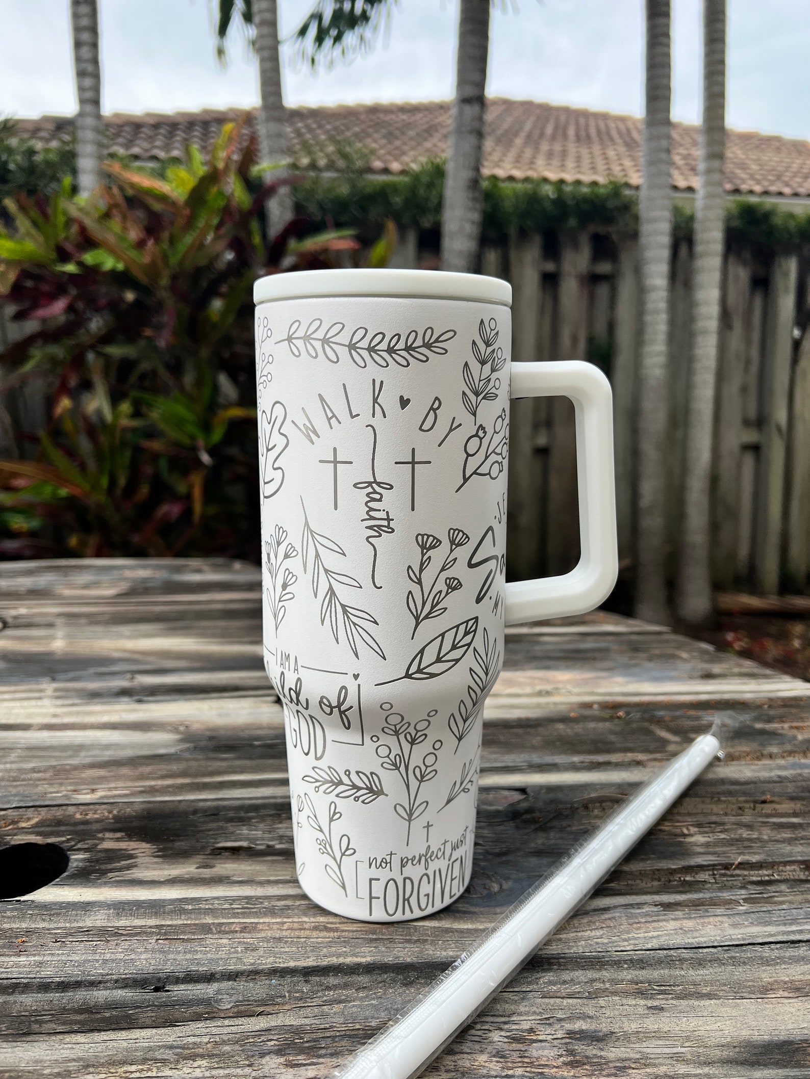 40oz Tumbler Christian, Faith Tumbler, Christian Tumbler With Handle ...
