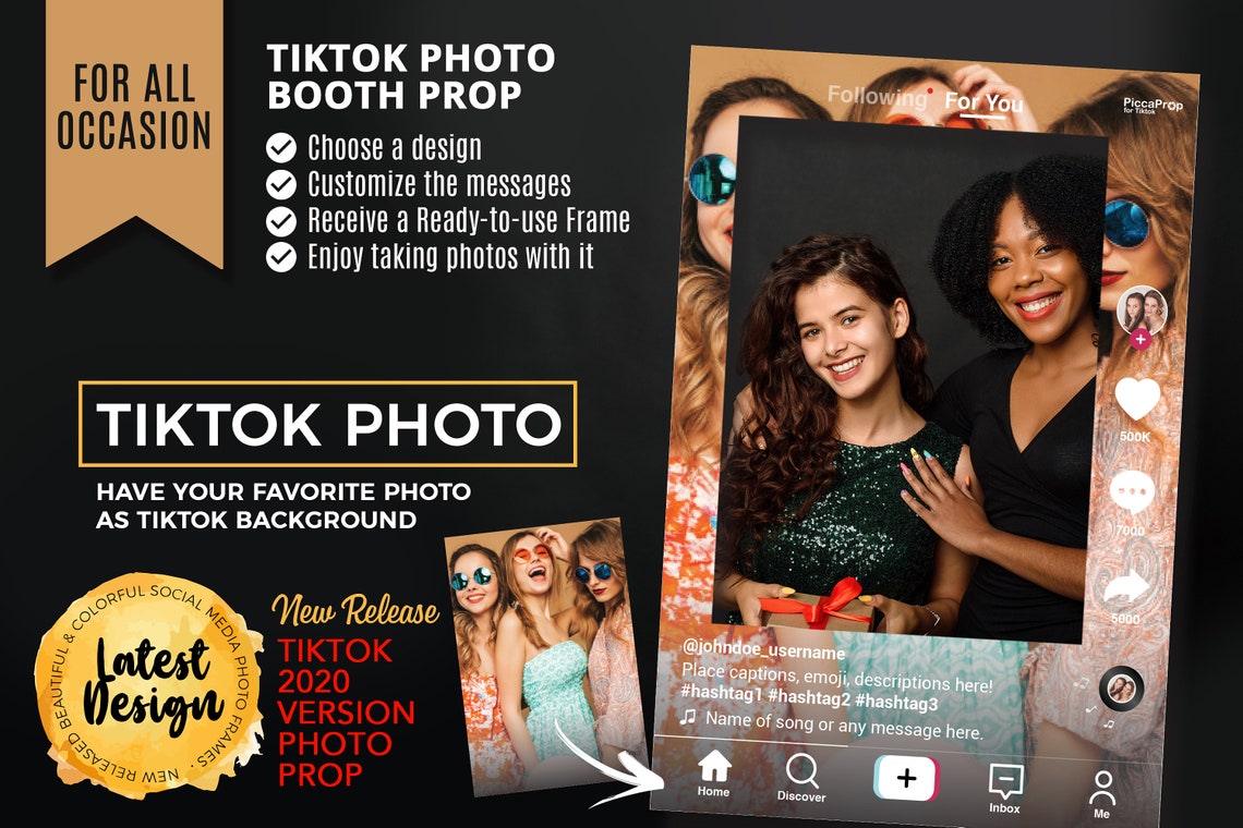 TikTok Frame Photo Booth Prop Tiktok Frame Prop Tik Tok | Etsy