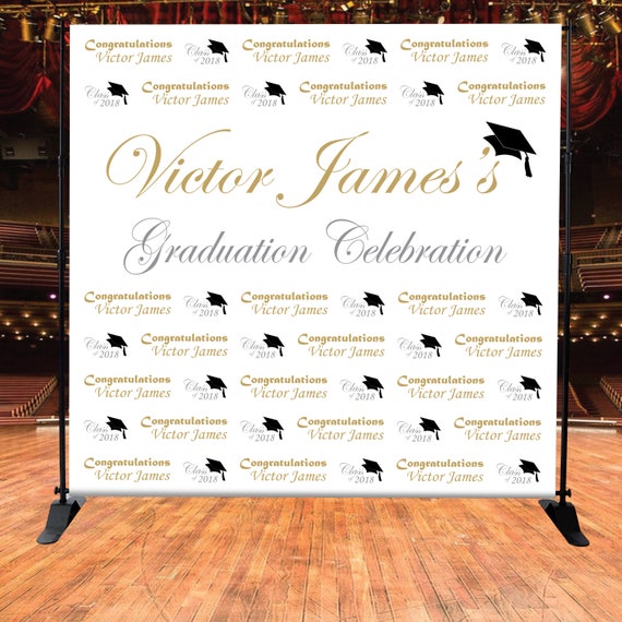 Graduation step and repeat backdrop banner 8x8' with hardware - Photo ...