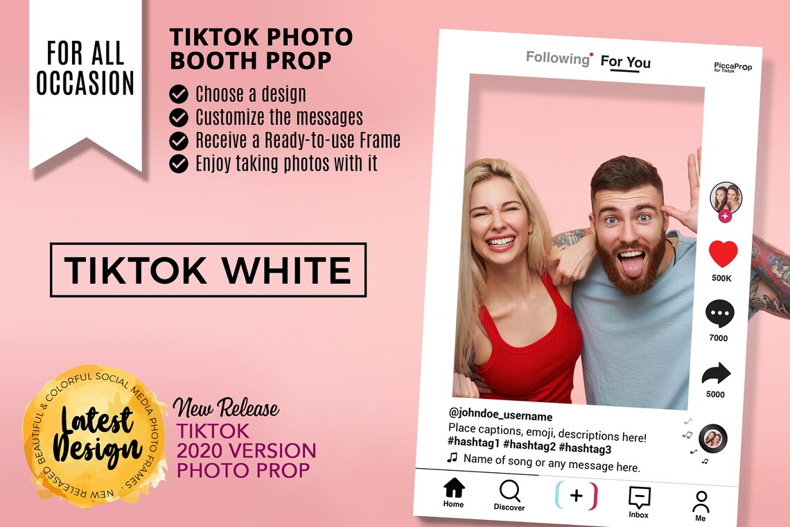 Tiktok Frame Photo Booth Prop Tiktok Frame Prop Tik Tok - Etsy