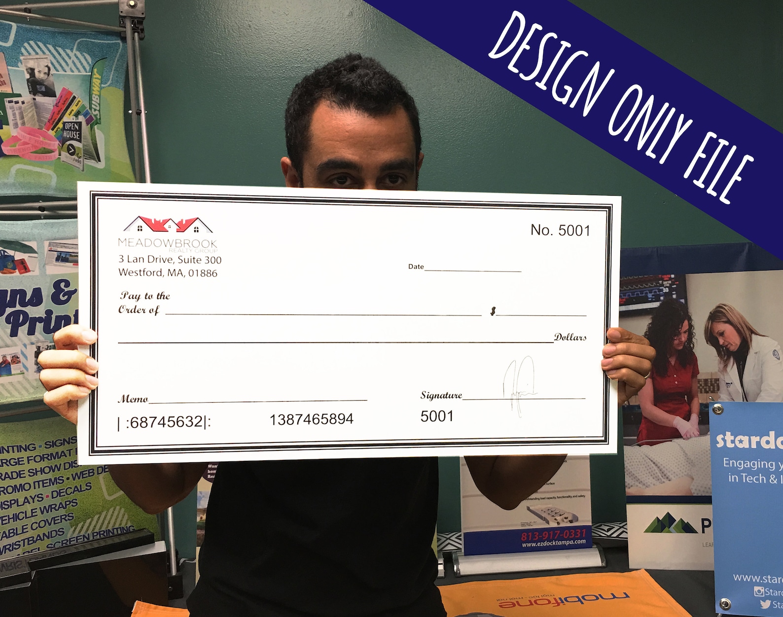 Giant Check DESIGN ONLY Template oversize Check 12x24 - Etsy