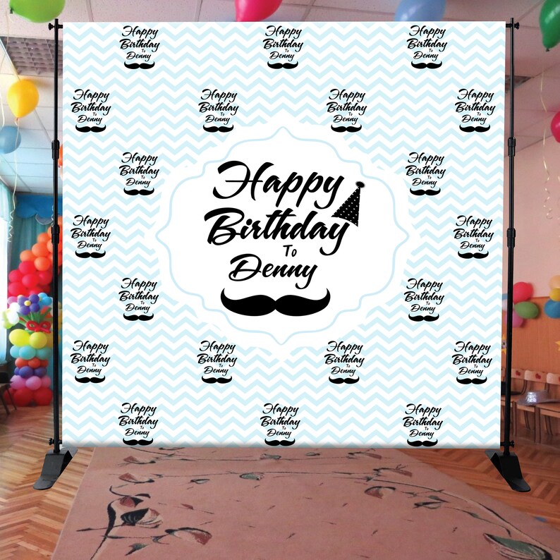 Mens birthday step and repeat backdrop banner 8x8' with | Etsy