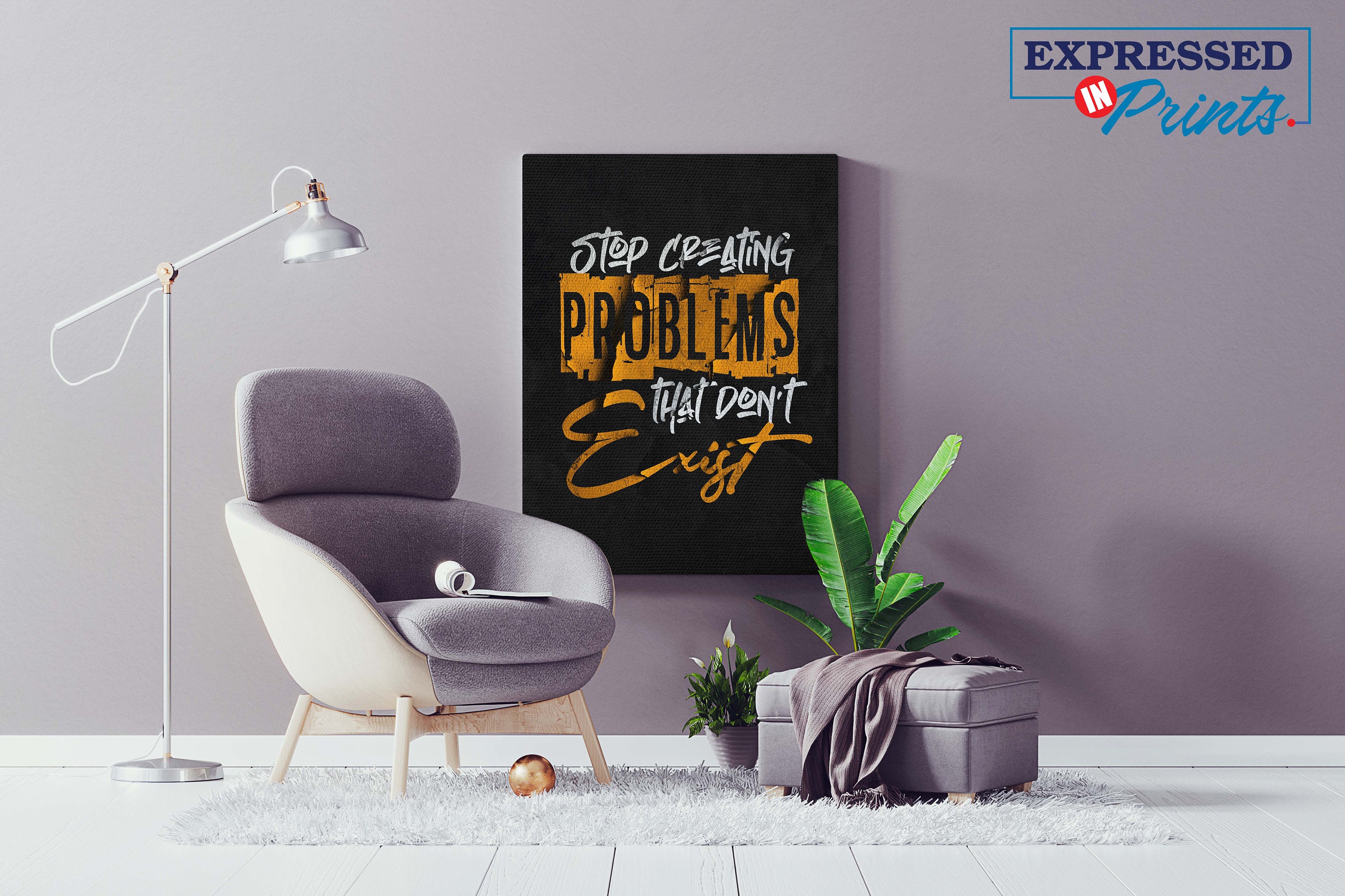 Stop Worrying Anxiety Motivational Wall Art, Entrepreneur Art ...