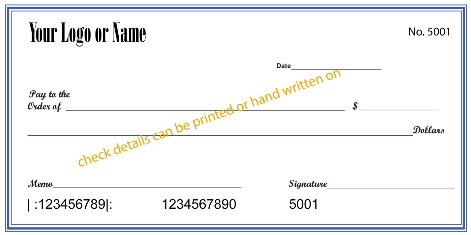 Giant Check Fake Oversize Check Novelty Check printed - Etsy