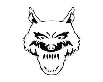 Wolf face svg | Etsy