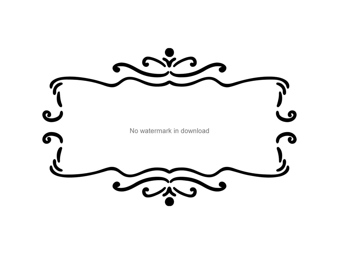 Flourish Frame SVG: Decorative Border Cut File (digital Download) - Etsy
