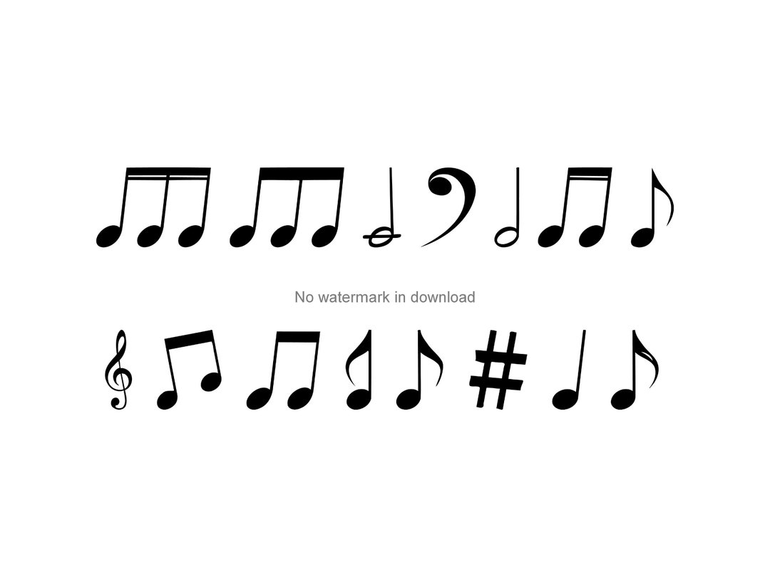 Music Notes Svg, Music Digital Download, Musical Printable Vector ...