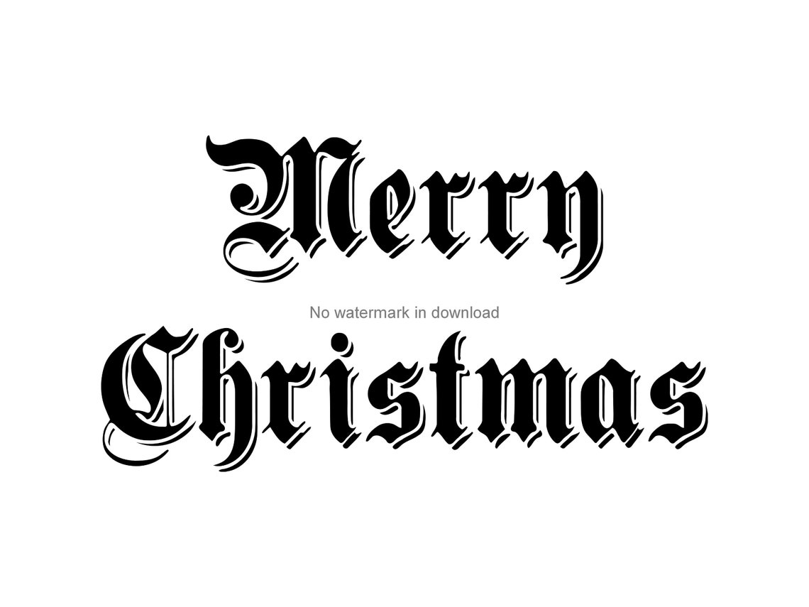 Merry Christmas Text SVG Bundle: Card Design (digital Download) - Etsy