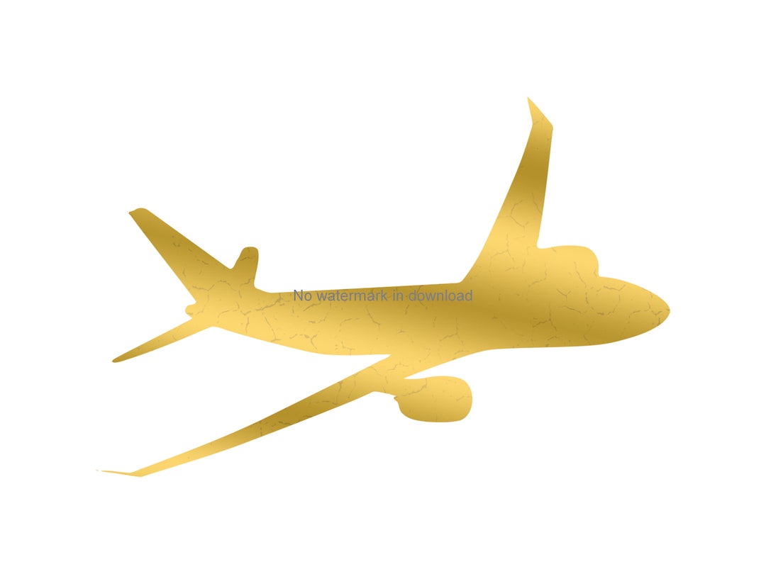 Plane Gold Planner Image, Plane Foil Clipart, Plane Card Clip Art ...