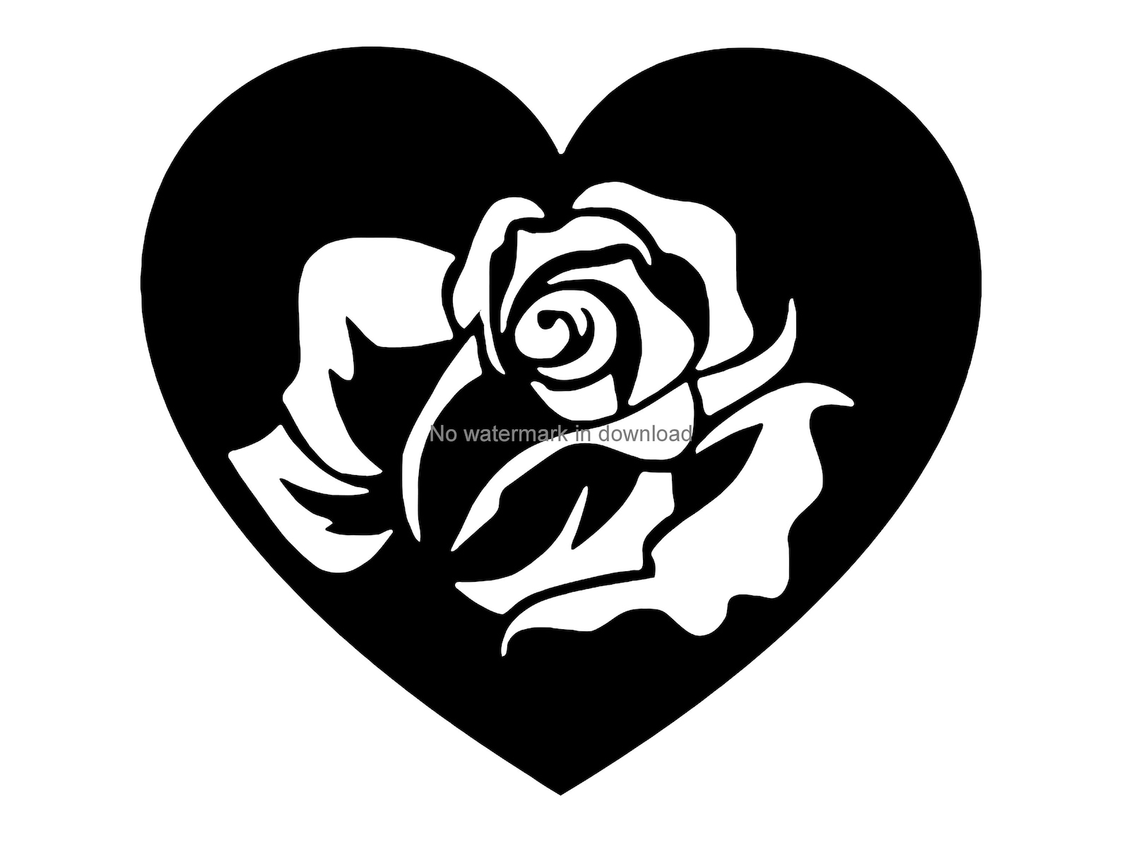 Heart Rose Svg Cutting File Heart Rose Engrave Svg Heart - Etsy