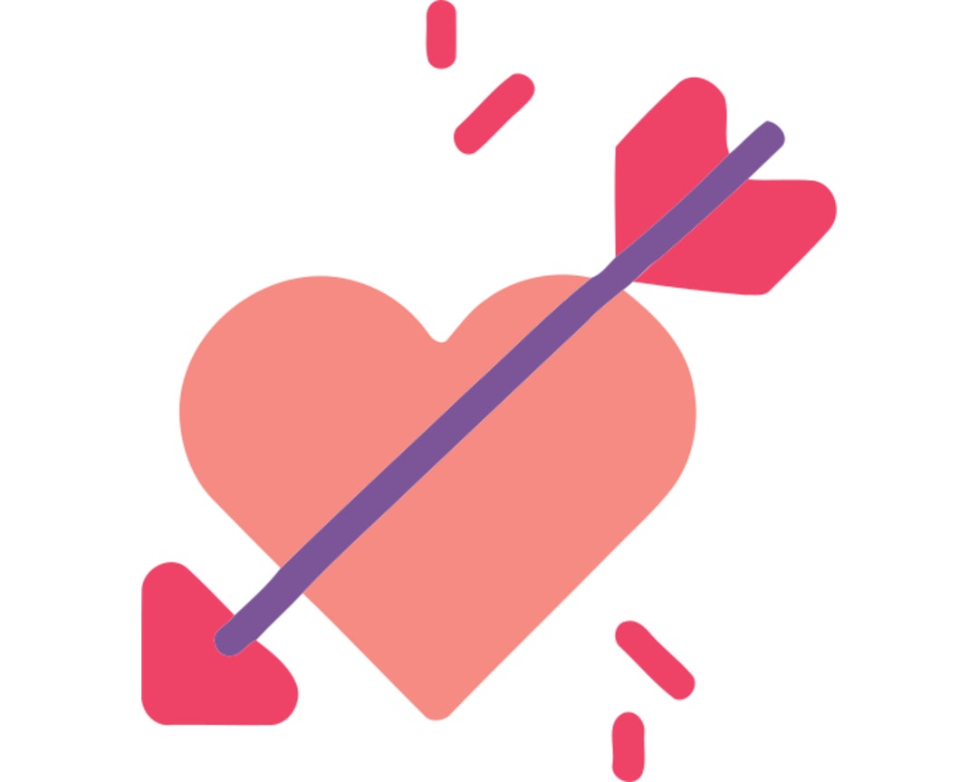 Heart and Arrow Valentines Day Dxf File Vector Clipart Vector - Etsy
