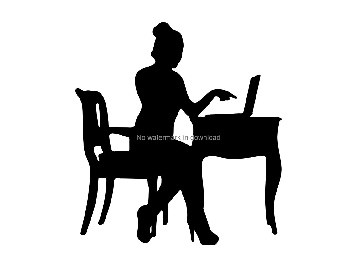 Businesswoman Svg File Business Woman Clip Art Svg Working | Etsy