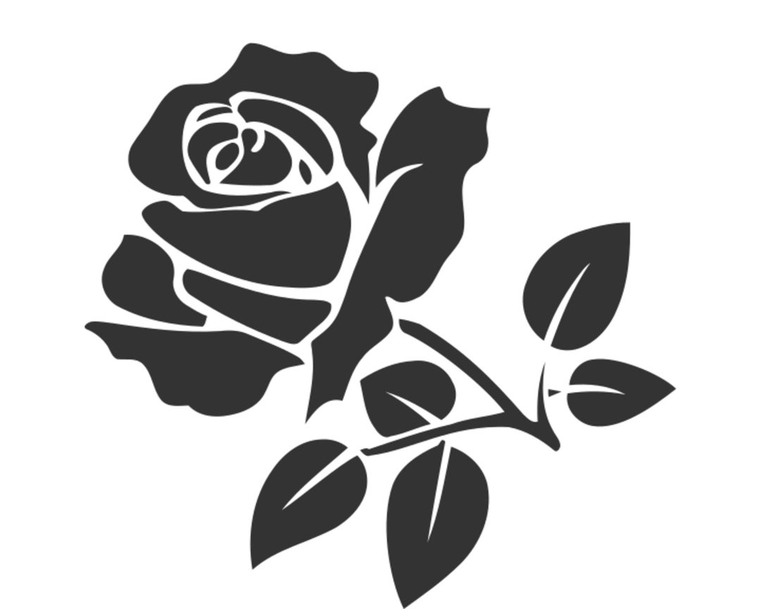 Rose Clip Art Dxf File Vector Rose Picture Clipart Svg Image Instant ...
