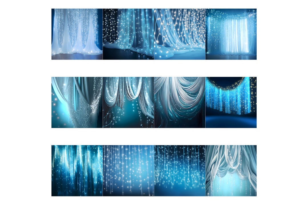 Sparkling Blue Lights Backdrop Collection - High Resolution Digital ...