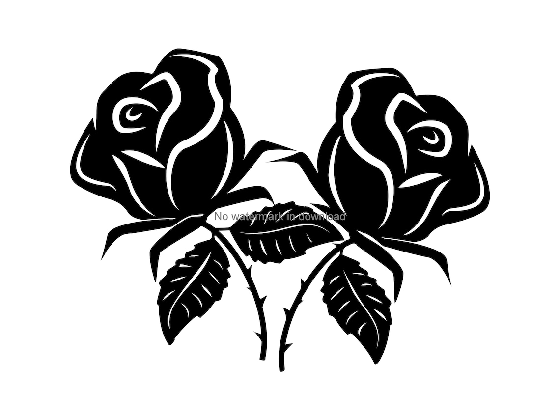 Roses Svg Vector Rose Clip Art Flowers Svg Dxf Png Digitsl - Etsy