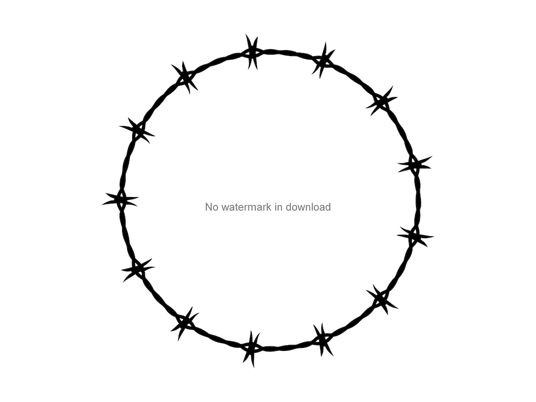 Barbed Wire Circle Cutting Cut File, Barbed Wire Circle Iron on Svg ...