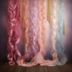 Digital Photography Backdrop Curtains and Ribbons Set, Photography ...