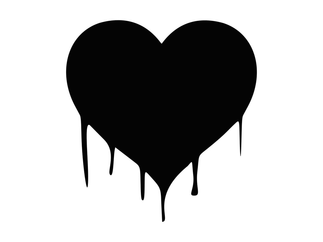 Dripping Heart Svg Bleeding Heart Svg Dripping Paint Template Cutting ...