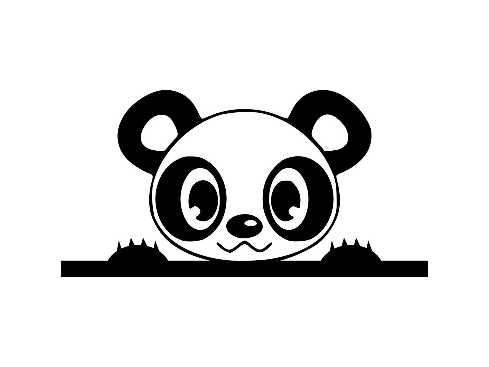 Peeking Panda Svg Peeking Panda Bear Silhouette Cutting File | Etsy